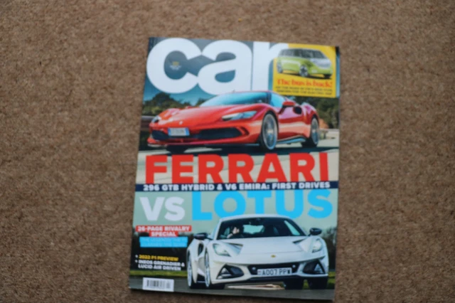 CAR MAGAZINE LOTUS Emira Vs Ferrari 296 Gtb Vw Id.buzz 2022 F1 Review ...