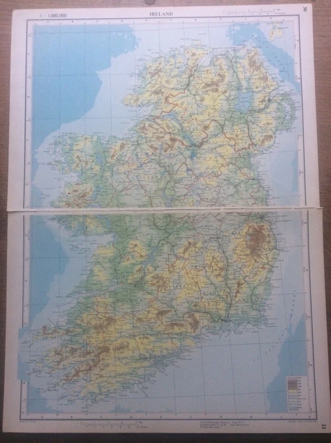 VINTAGE 1951 MAP 20x15 inch taken from The Oxford Atlas 1951 Ireland £ ...