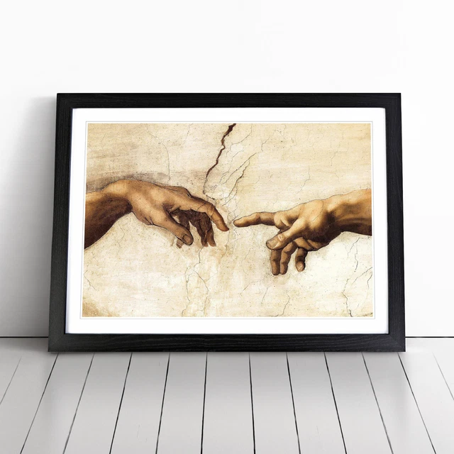 CREATION OF ADAM Hands By Michelangelo Framed Wall Art Print Poster ...