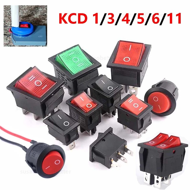 2 3 POSITION Rectangular Rocker Switch Latching On Off 2/3/4/6 Pin 250V ...