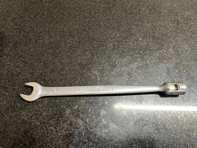 SNAP ON 10 mm 12-Point Metric Flex Head/ Open-End Combination Wrench ...