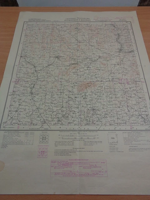 WW2 (1942) BRITISH map of INDIA entitled "CENTRAL PROVINCES, HYDERABAD ...
