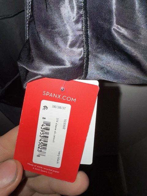 SPANX SUIT YOUR Fancy 3/4 Sleeve Open Bust Catsuit Shapewear 10316R ...