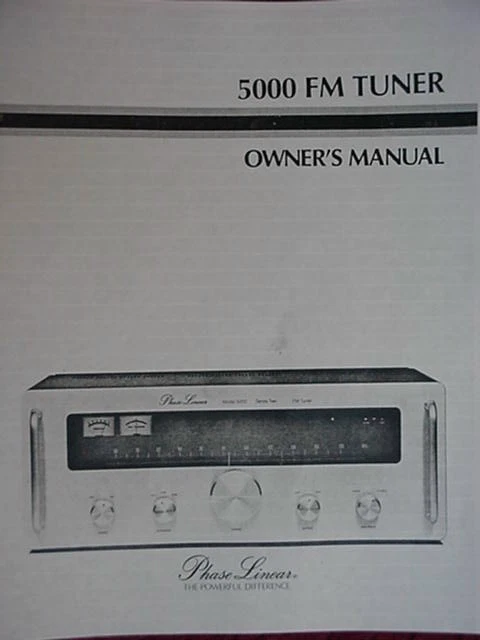 PHASE LINEAR PL 5000 Series II TUNER OWNER'S MANUAL 18 Pages EUR 8,44 ...