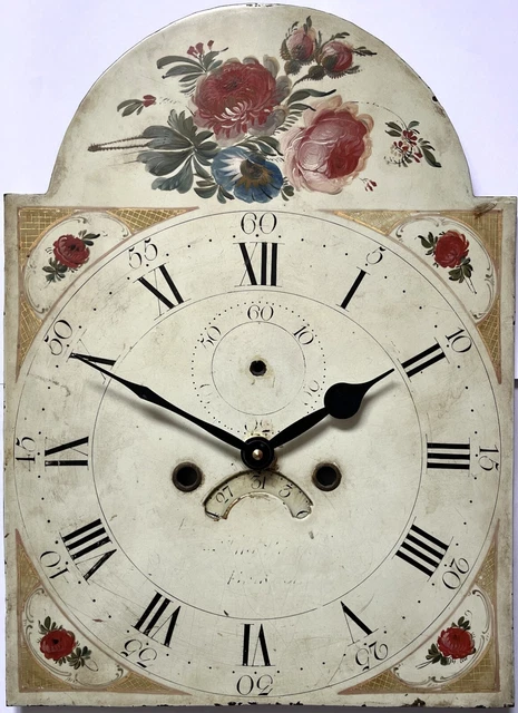 ORIGINAL REVAMPED HAND-PAINTED Grandfather Longcase Clock Dial & Modern ...