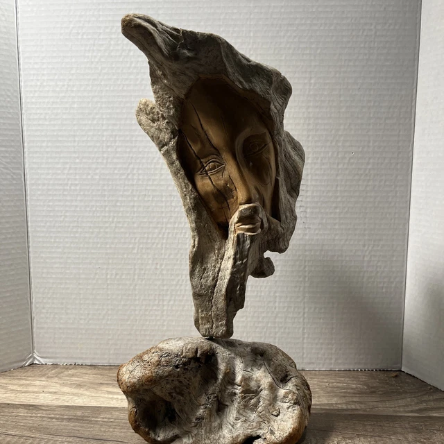 Wood Carving Tree Spirit Face FOR SALE! - PicClick UK
