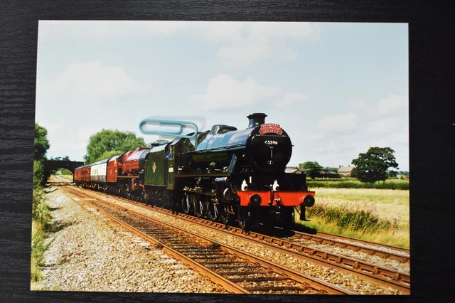 TRAIN PHOTOGRAPH OF Railway BR Steam Locomotive No 46203 & 45596 (E17 ...