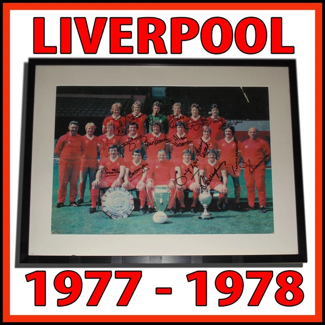 LIVERPOOL FC 1977 Squad Signed Framed European Champions Poster ...