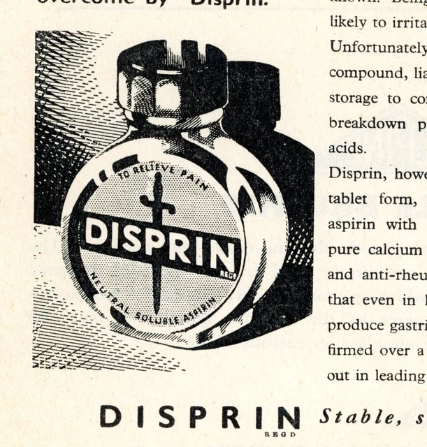 DISPRIN SOLUBLE ASPIRIN Dental Print Ad Advert Advertisement c1951 #20 ...