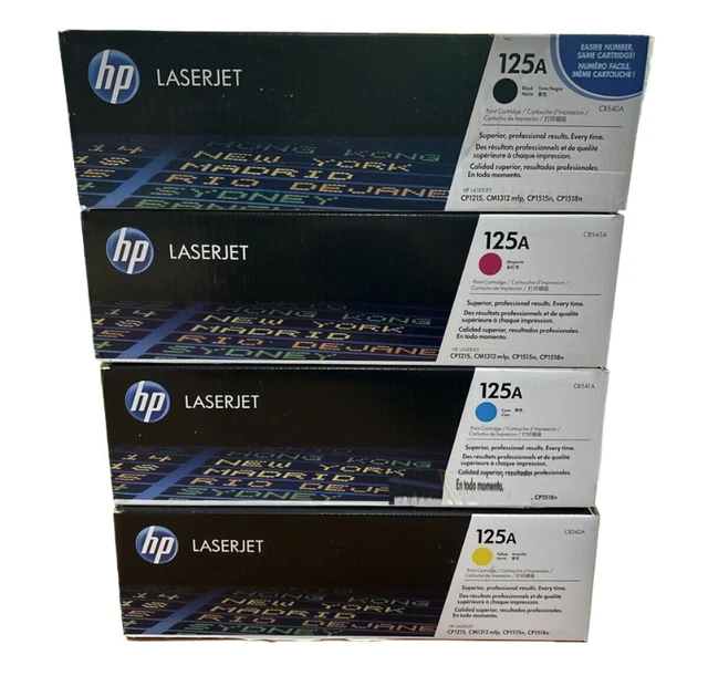 ORIGINAL HP 125A Cb540a Cb542a Cb543a Cb541a Toner Cartridges *(1 Set ...
