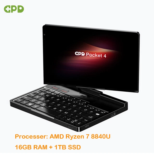 2025 GPD POCKET 4 Mini PC Handheld PC AMD R7 8840U 16G + 1TB + Optional ...