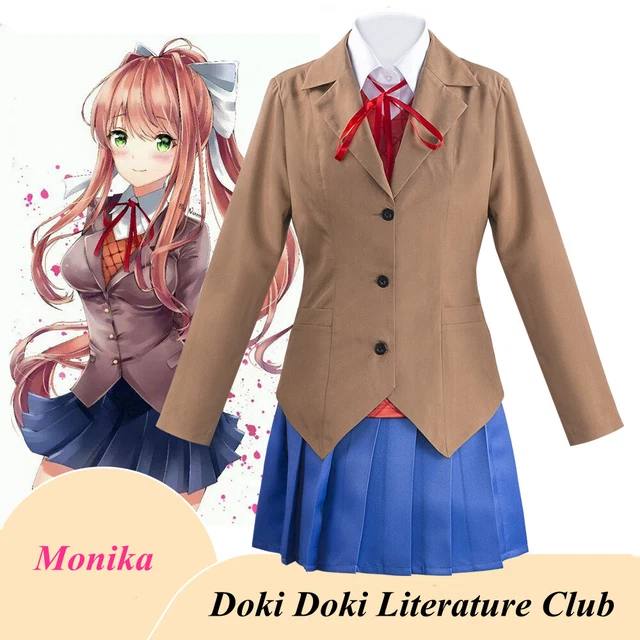 DOKI DOKI LITERATURE Club Cosplay Costume Sayori Yuri Natsuki Monika ...