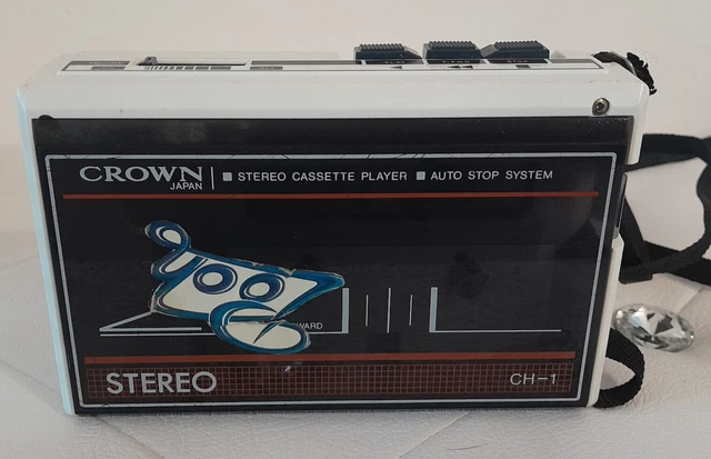 WALKMAN VINTAGE CROWN Lettore Cassette Portatile CH-1 EUR 9,90 ...