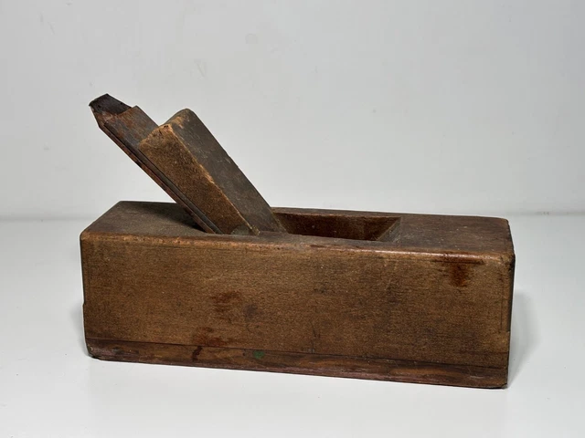 RABOT EN BOIS ancien, raboteuse à main, outil menuiserie vintage, block ...