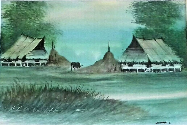 ANCIENNE AQUARELLE, PAYSAGE Malgache, signature à déchiffrer, circa 50. EUR 30,00 - PicClick FR