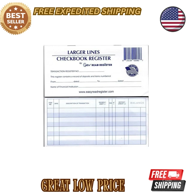 10 LARGER LINES Checkbook Registers 2024-2025-2026 Calendars Check Book ...