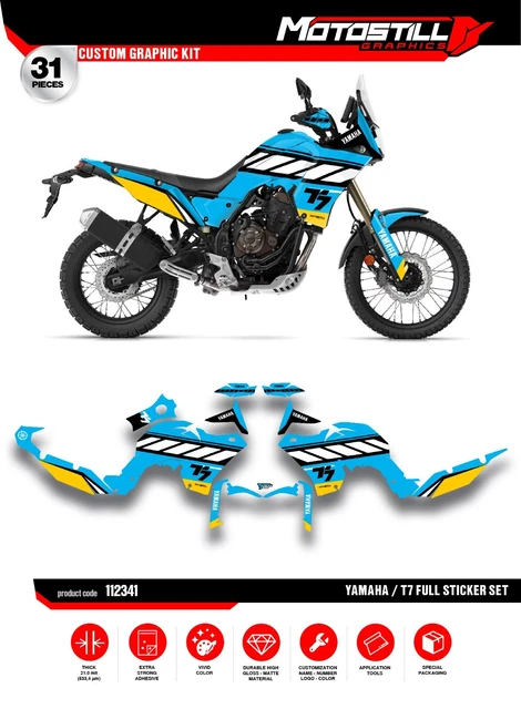 YAMAHA T7 TENERE 700 Black Gold Full Graphic Sticker Decal Wrap Kit £ ...
