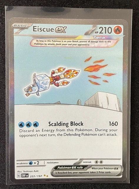 EISCUE EX 222/197 Holo Illustration Rare Obsidian Flames Pokemon Card ...
