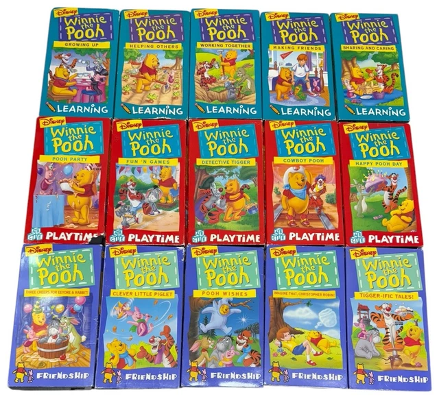 COMPLETE SET OF 15 Winnie the Pooh VHS Learning Friendship Playtime ...