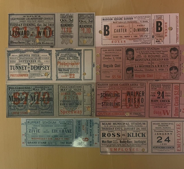 8 REPLICA GLOSSY Boxing Tickets ( All but one hole punched) £16.99 ...