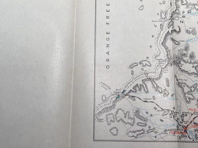 ORIGINAL BOER WAR/BRITISH Army/ Planning Map. BULLER'S ADVANCE THROUGH ...