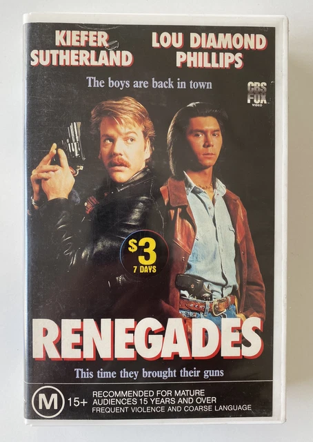 RENEGADES [VHS] CBS Fox Video Big Box Ex-Rental Tape 1989 Sutherland ...