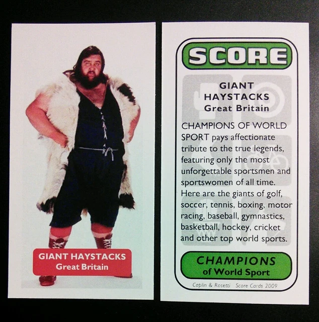 WRESTLING - GIANT HAYSTACKS - Score Champions of World Sport trade card ...