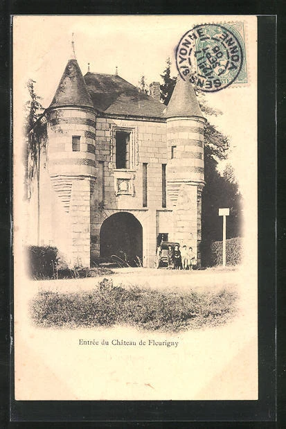 CPA FLEURIGNY, ENTRÉE du Château de Fleurigny 1905 EUR 5,00 - PicClick FR