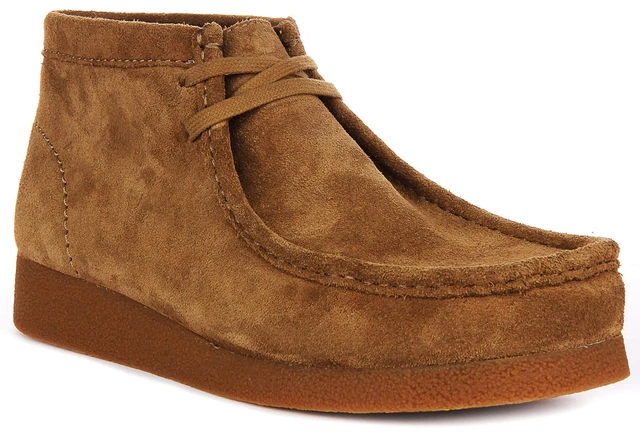 CLARKS WALLABEE EVO Soft Suede Crepe Sole Chukka Mens Boots Sand UK 6 ...