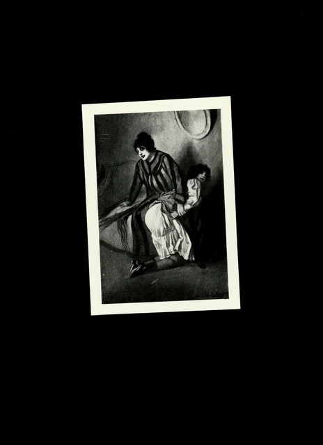 1927 Louis Malteste Illustration Photo Engraving Whip Spanking Bdsm