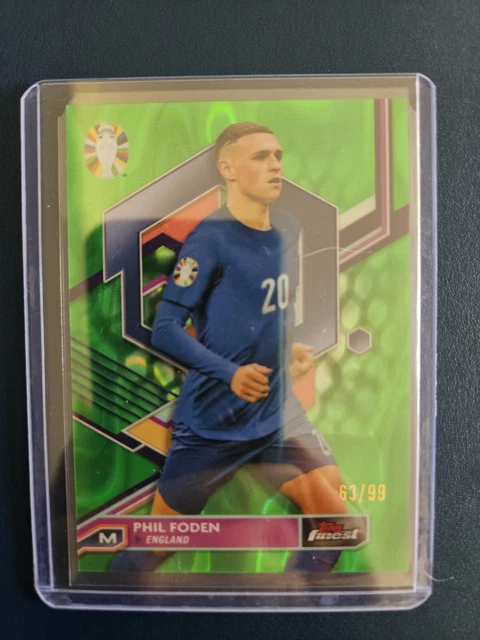 2023 TOPPS FINEST UEFA EURO 2024 Phil Foden Rifrattore Verde /99 # 26 ...