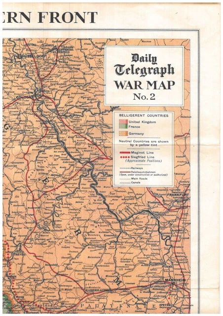 DAILY TELEGRAPH WAR Map of the Western Front: Map No 2 (Geographia ...