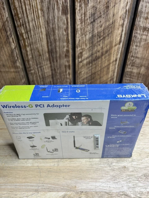 LINKSYS WIRELESS-G PCI Adapter Wmp54G 2.4Ghz Nos And Factory Sealed $16 ...