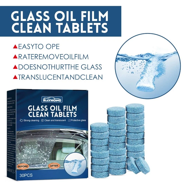 GLASS TOILET WASHER Effervescent Tablets Car Windscreen Solid Cleaner ...