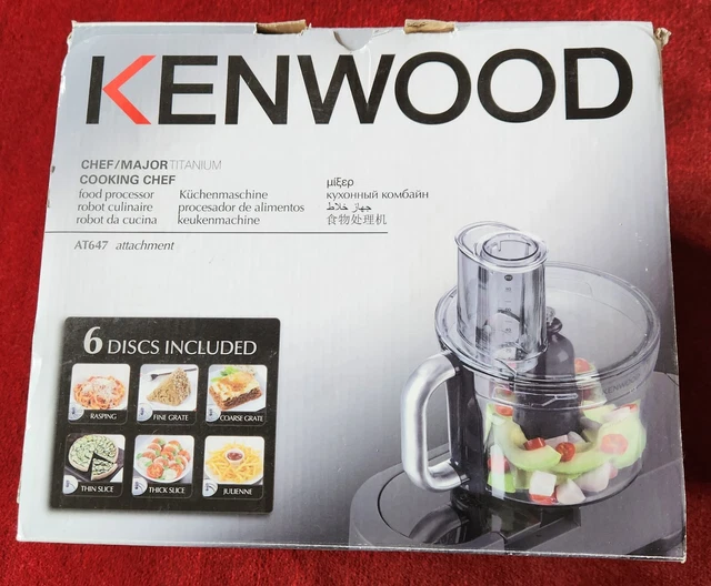 KENWOOD CHEF/MAJOR TITANIUM At647 Food Processor Attachement 6 Discs ...