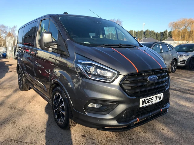 FORD TRANSIT CUSTOM Sport Double Cab In Van SWB 185ps in Magnetic Grey ...