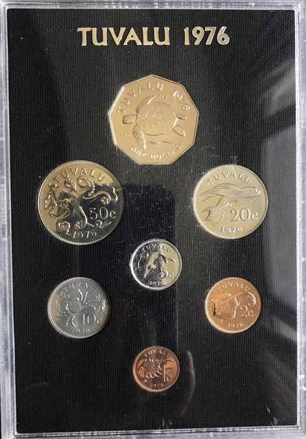 TUVALU FIRST COINAGE 1976 Proof Coin Collection Set Issued by Royal ...