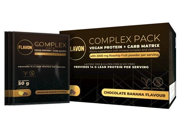 FLAVON COMPLEX PROTEIN PACK 40 x energy levels vegan shake chocolate ...