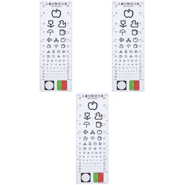 3X EYE VISION Test Chart Kids Eye Chart Visual Acuity Chart Eye Exam ...