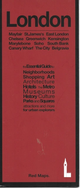 MAP OF LONDON, England, by Red Maps, Street Map $4.95 - PicClick