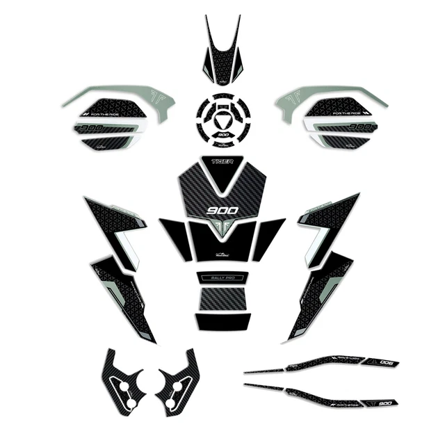 KIT AUTOCOLLANT 3D Set Graphique compatibles Triumph Tiger 900 Rally ...