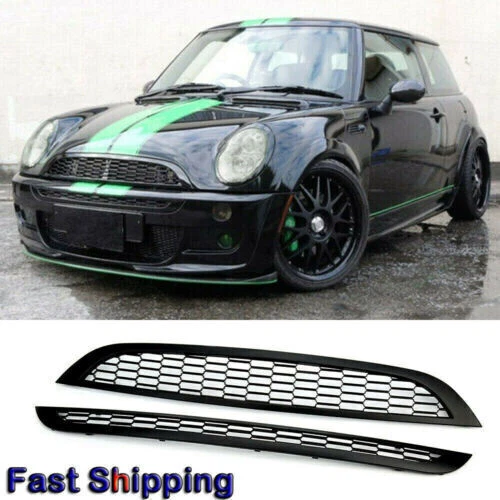 BLACK JCW/AERO STYLE Front Bumper Bonnet Mesh Grille for BMW Mini R50 ...