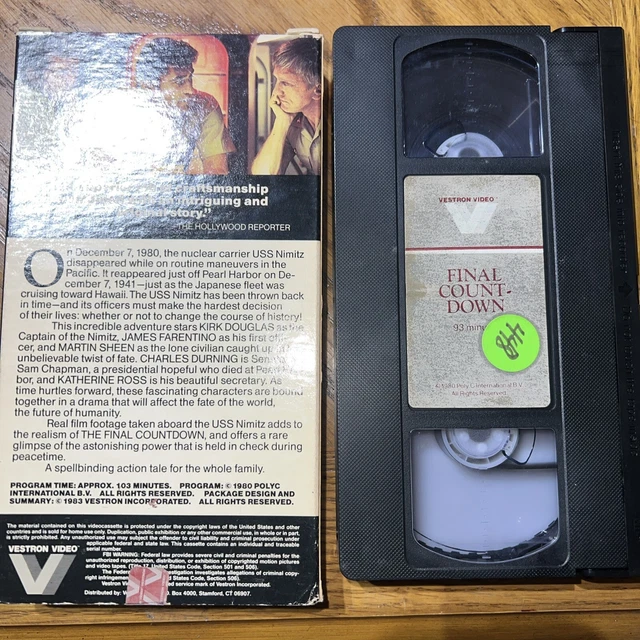 THE FINAL COUNTDOWN 1980 VHS - Kirk Douglas, Martin Sheen - WWII Time ...