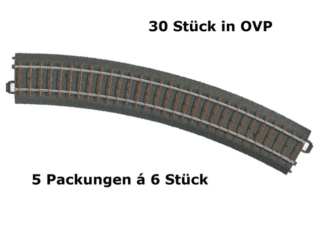 MÄRKLIN H0 24230 - Gebogenes C-Gleis Radius R2 = 437,5 mm/30° (30 Stück) Neuware EUR 129,99 ...
