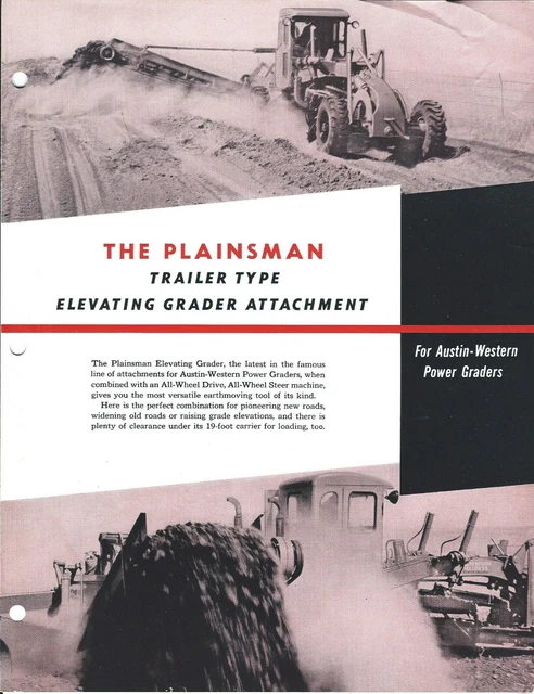 EQUIPMENT BROCHURE - Austin-Western - Plainsman Elevating Grader c50's ...