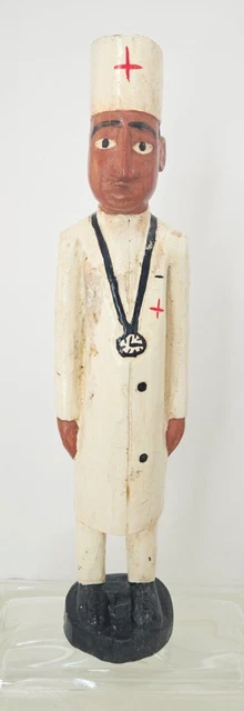 BAULE COLONIAL DOCTOR Statue African Tribal Art Colon Figure Ivory ...