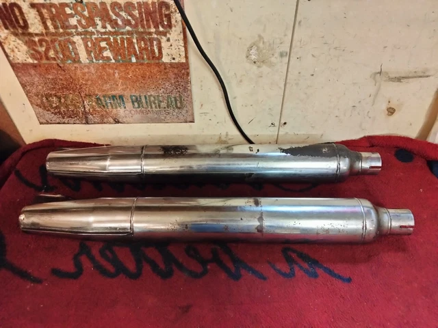 HARLEY-DAVIDSON PANHEAD SHOVELHEAD Fishtail Exhaust Pipe Mufflers FLH ...