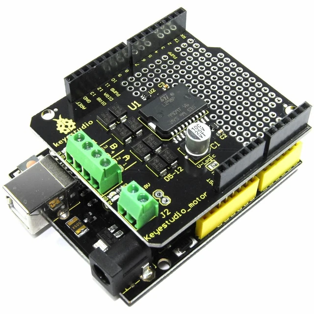 KEYESTUDIO L298P MOTEUR Pilote Bouclier Pour Arduino Uno KS0007 Flux Workshop EUR 21,31 ...