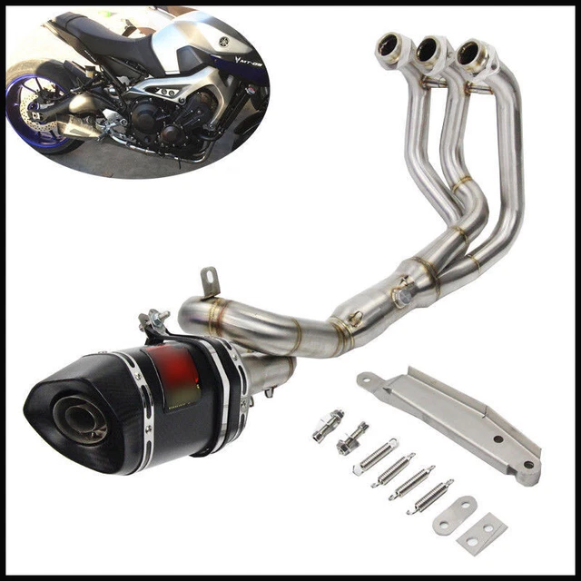 FOR YAMAHA MT-09 FZ09 Full Exhaust System Front Mid Tail Pipe Slip On ...