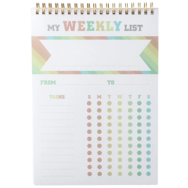 WEEKLY FILL-IN TASK List Chore Memo Pads Notes Pads Sticky Note Home ...